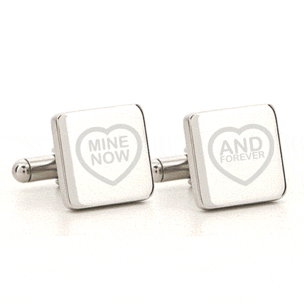 Personalised Engraved Square Silver Cufflinks | Ties n' Cuffs