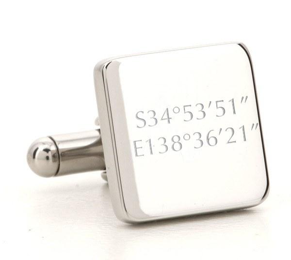Engraved Square Silver Cufflinks | Ties n' Cuffs