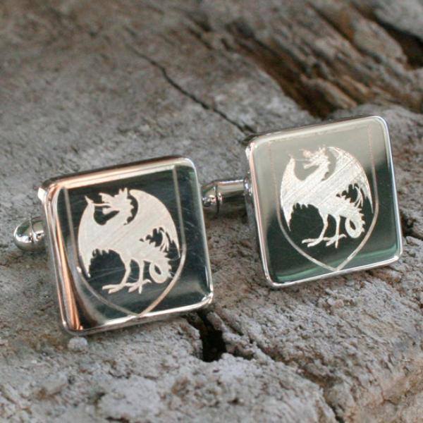 Personalised Engraved Square Silver Cufflinks | Ties n' Cuffs